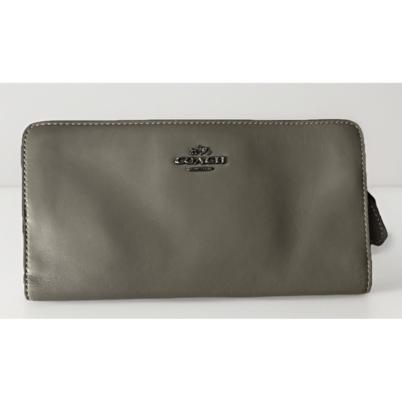 Coach | Bags | Coach Leather Slim Essential Womens Wallet Dark Heather ...